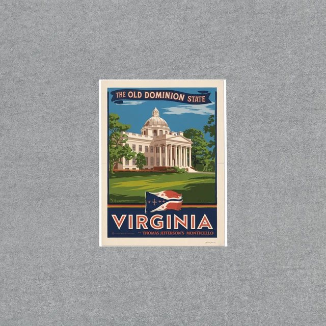 Vintage Virginia Travel Sticker Thomas Jefferson'S Monticello The Old ...