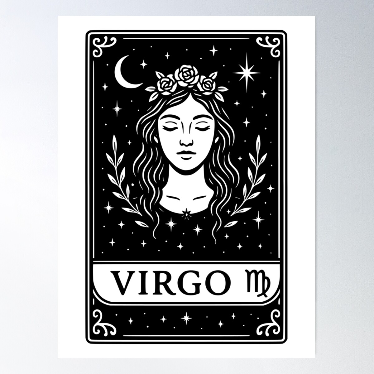 Vintage Virgo Maiden Tarot Card Poster Wall Art, Modern Wall Decor For ...