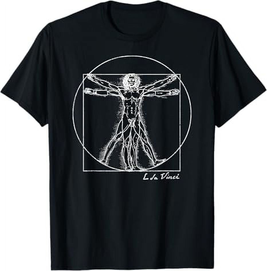 Vintage Vitruvian Man By Leonardo da Vinci Famous Artist T-Shirt ...