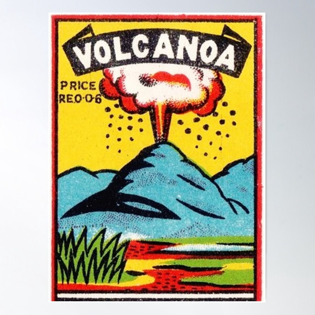 Vintage Volcano Poster Wall Art, Modern Wall Decor For Living Room ...
