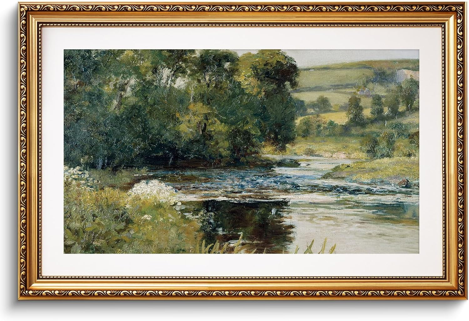 Vintage Wall Art Nature Streamside Retro Paintings, Canvas Prints ...