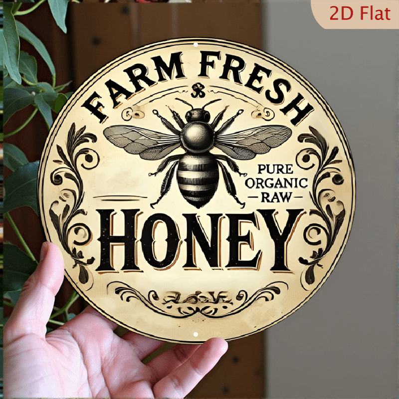 [Vintage Wall Art] Rustic Vintage Farm Fresh Honey Aluminum Wall Art ...