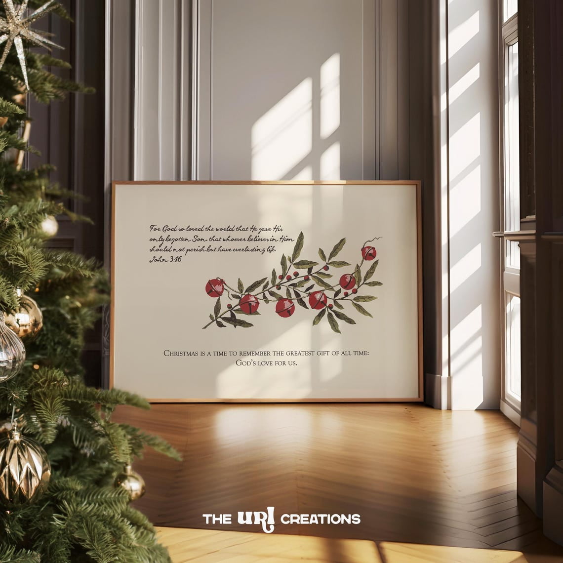 Vintage Wall Decor, Christian Wall Art, John 3:16 For God So Loved The ...