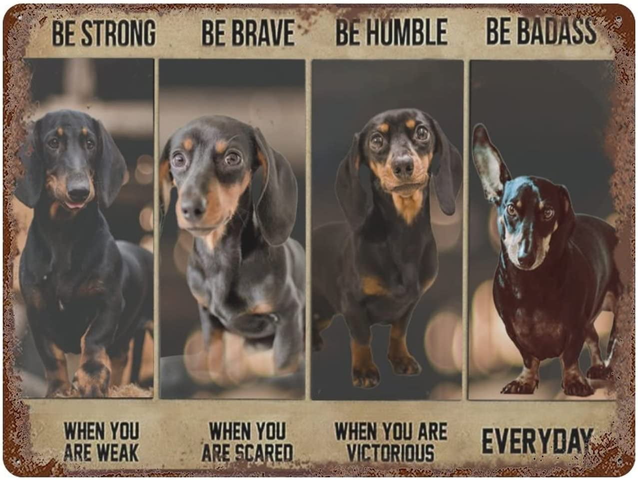 Vintage Wall Decor Dachshund Poster,Motivational Quote,Vintage Wall Art ...