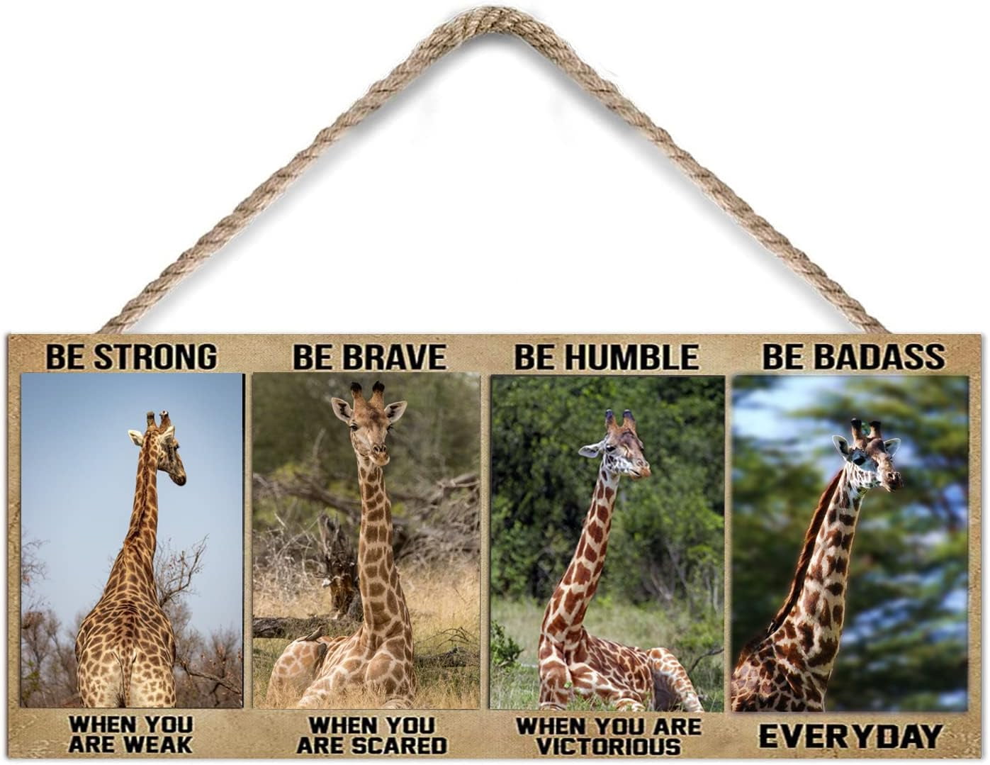 Vintage Wall Decor Giraffe Poster,Motivational Quote,Vintage Wall Art ...