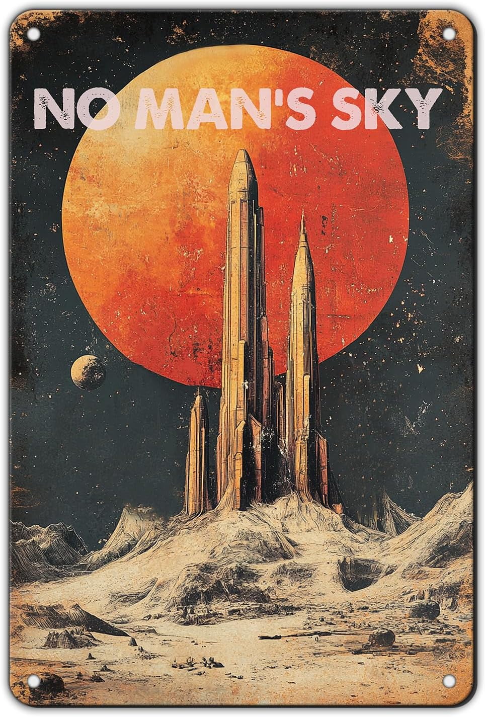 Vintage Wall Decor Metal Tin Plaque No Mans Sky Decoration Public Sign ...