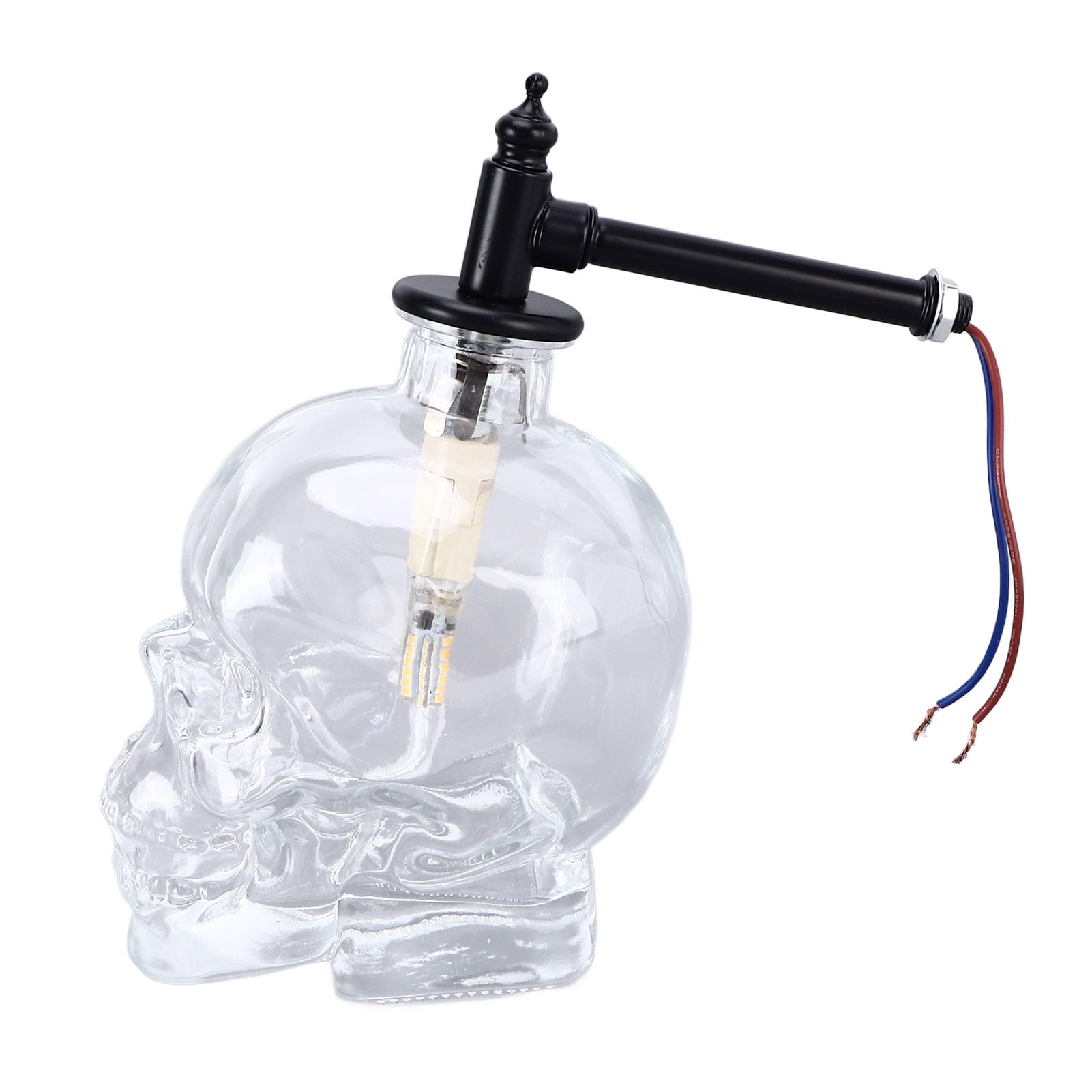 Vintage Wall Lamp Iron Glass Skull Shape Industrial Wall Mounted Light ...