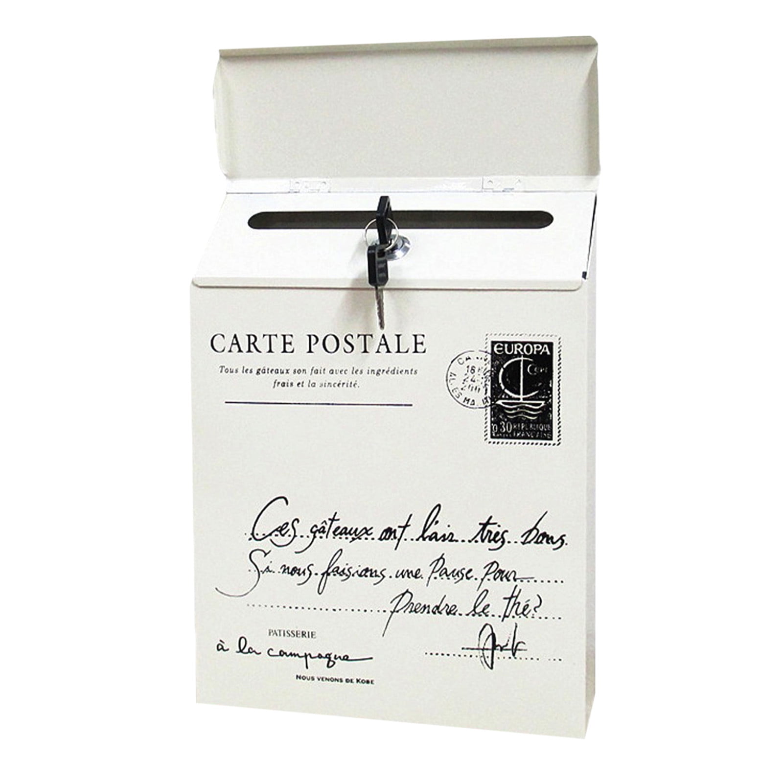 Vintage Wall Mount Mailbox - Decorative Iron Letter Box with Lock ...