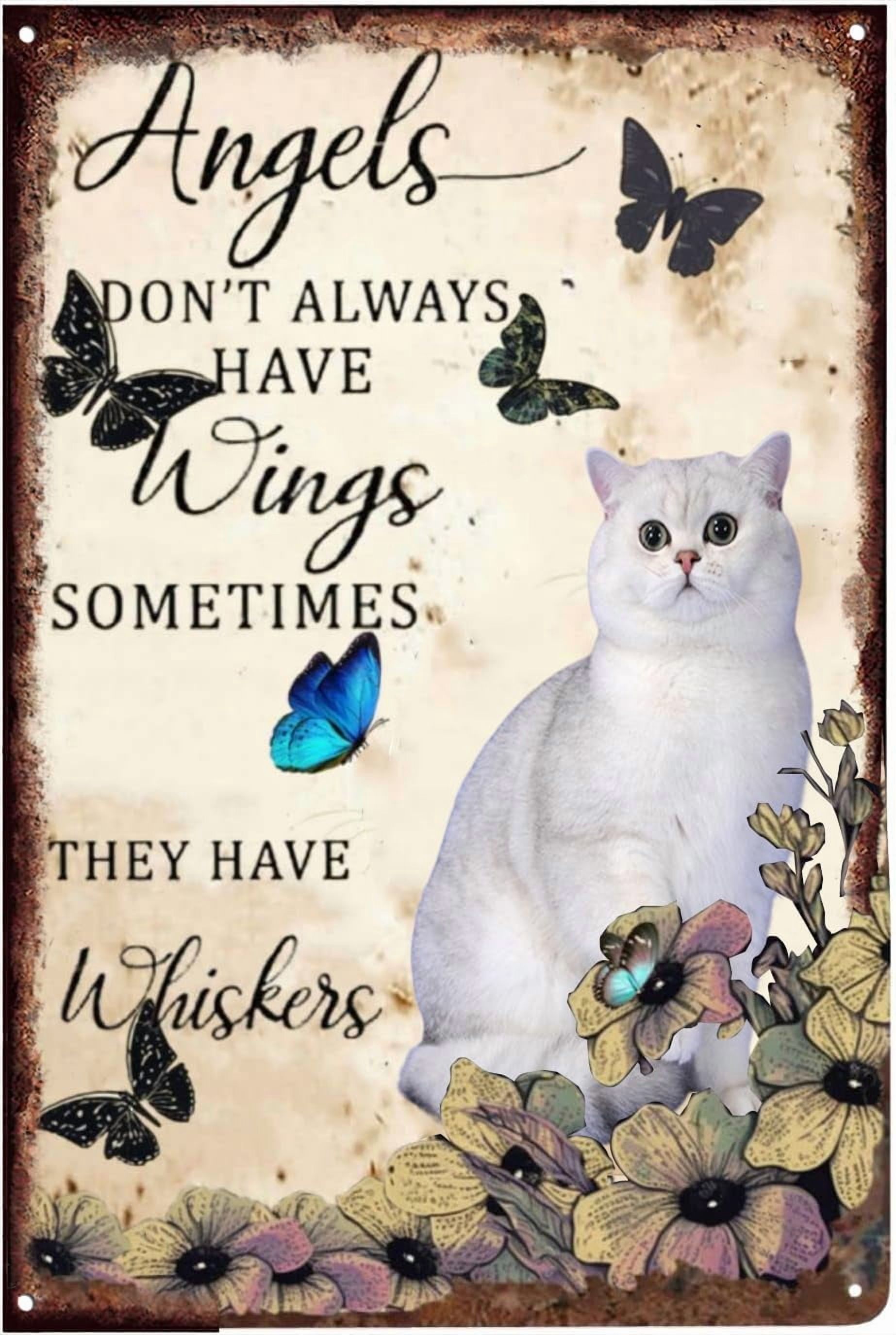 Vintage Wall Poster Metal Plaque,Angels Don't Always Have Wings ...