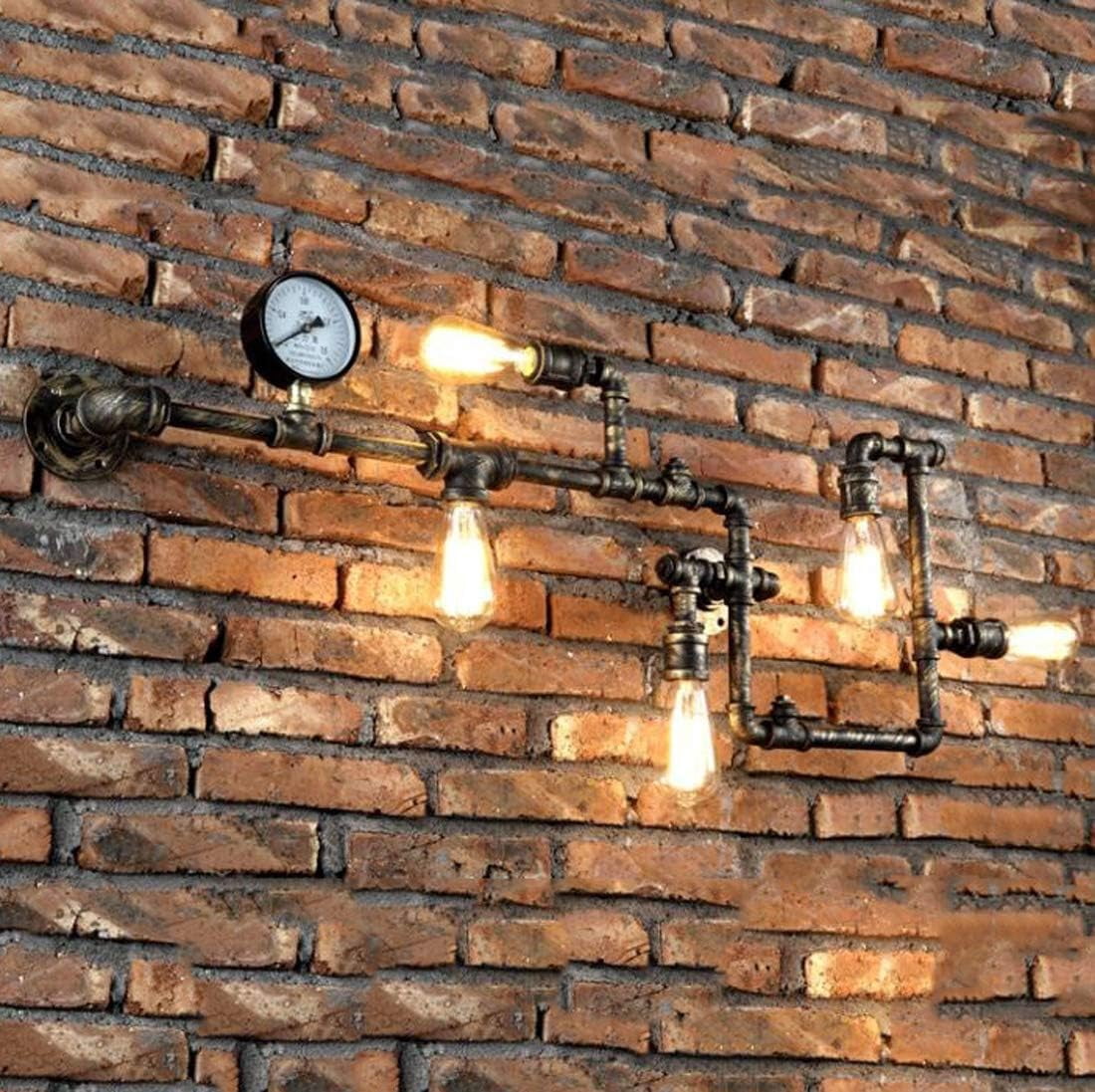 Vintage Wall Sconce, Industrial water pipe Wall Light, 5 lights,E27 ...