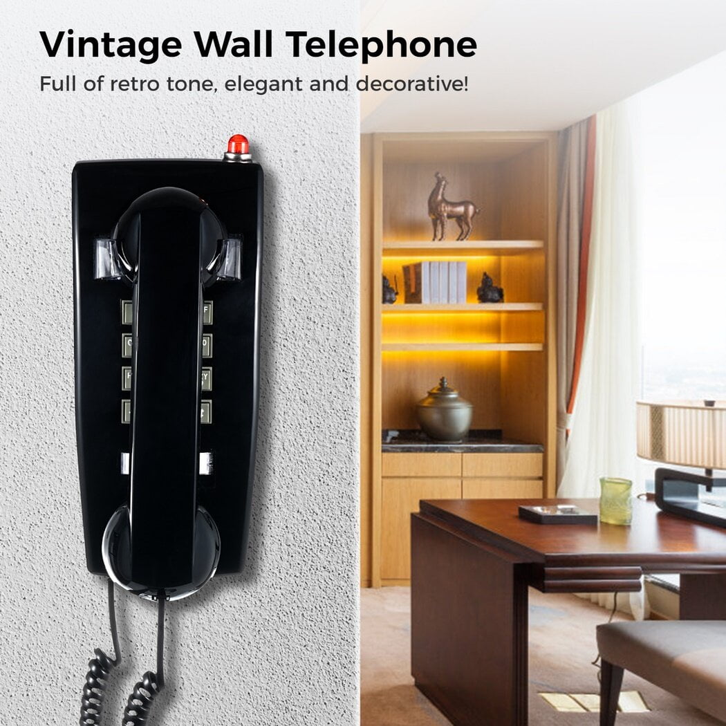 Vintage Wall Telephone, Landline Corded Telephone with Ringing ...