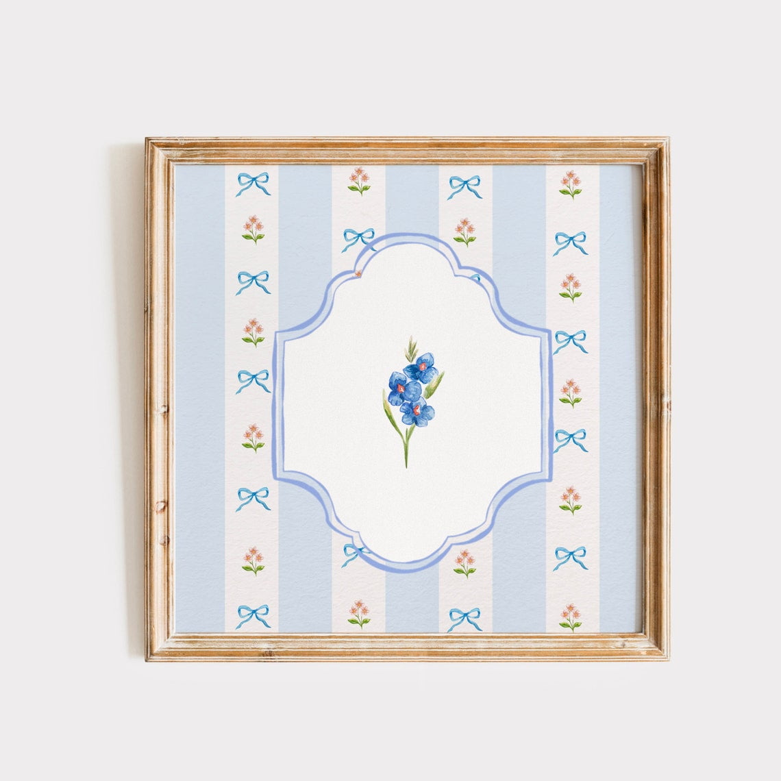 Vintage Wallpaper Floral Crest Square Print, Instant Trendy Decor ...