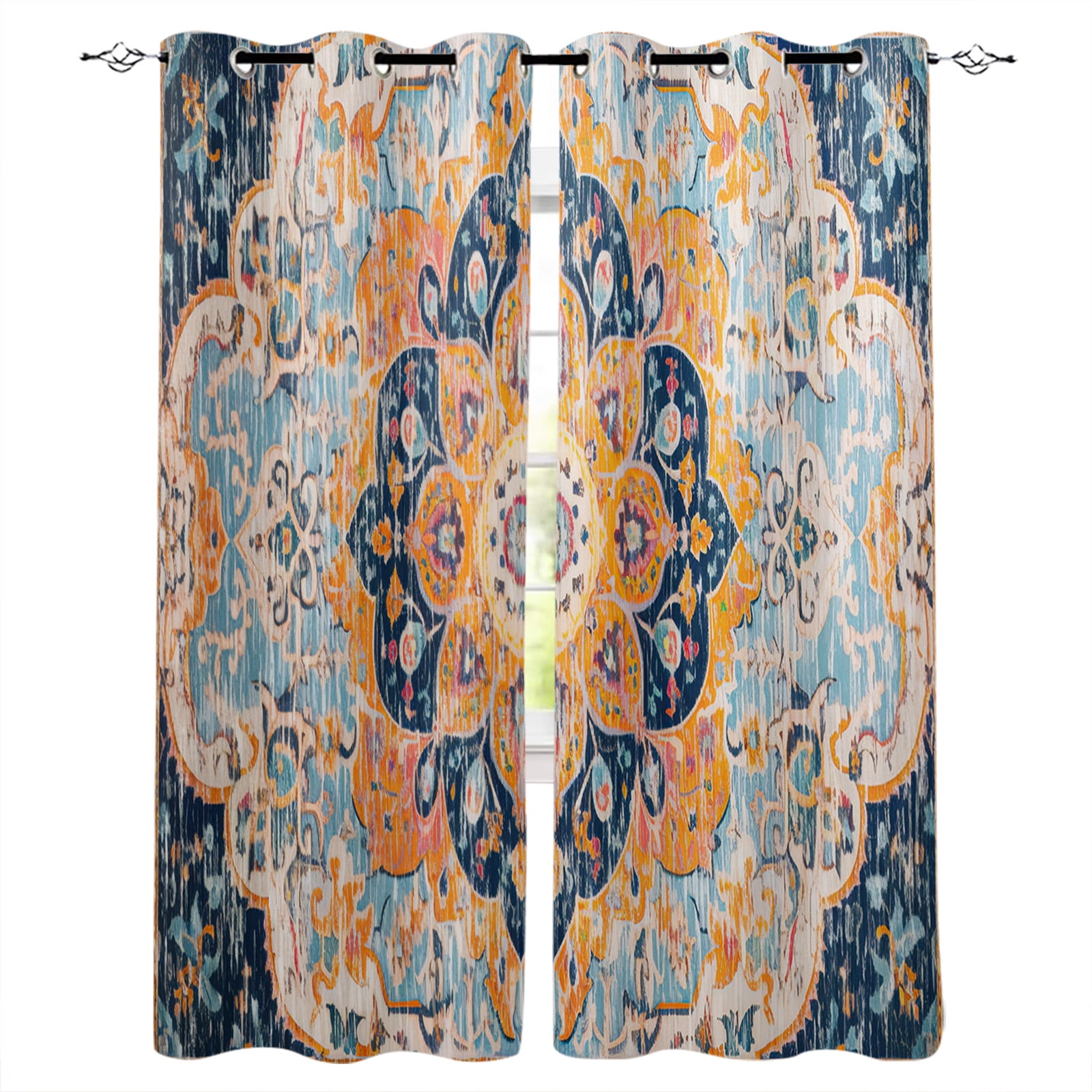 Vintage Wallpaper Murals Window Curtain Living Room Kitchen Curtain ...