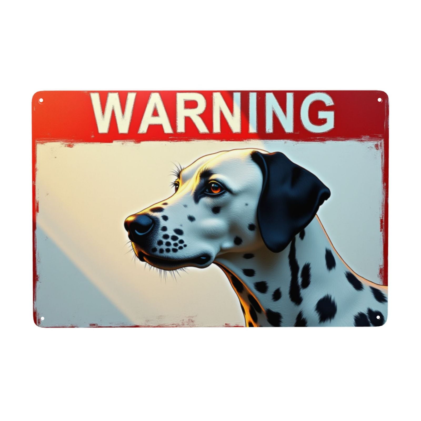 Vintage Warning Sign Metal Tin Sign Caution Uneven Surface Sign ...
