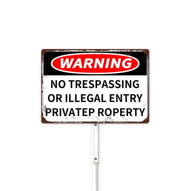 Vintage Warning Sign NO TRESPASSING OR ILLEGAL ENTRY Private Property ...