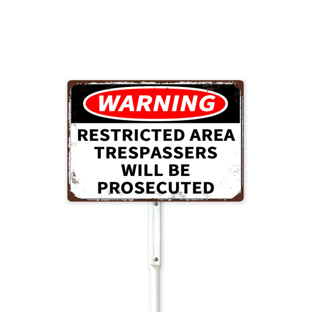 Vintage Warning Sign Restricted Area trespassers will be Prosecuted ...