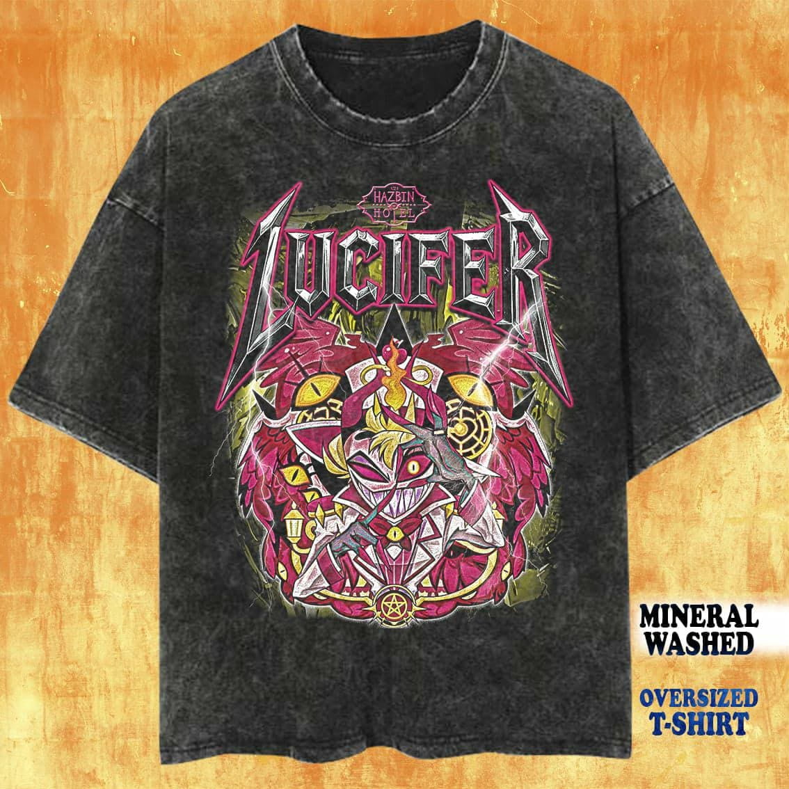 Vintage Wash Lucifer Hazbin Hotel Retro Fanmerch T-Shirt, Hazbin Hotel ...