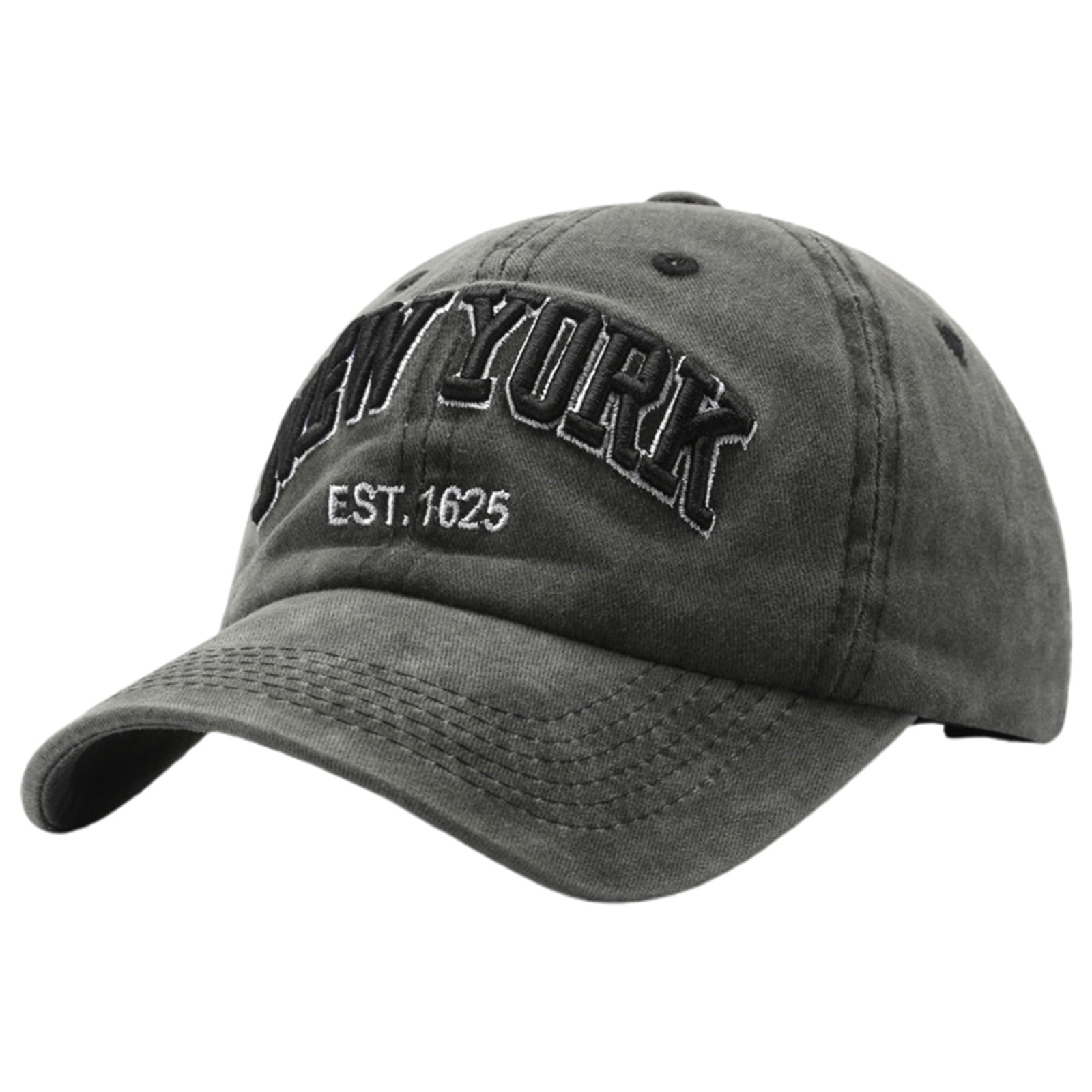 Vintage Washed Denim Baseball Cap With Embroidered Letters Unisex New ...