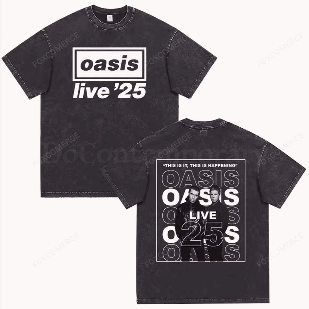 Vintage Washed Oasis 2025 Tour Shirt Gothic Rock Oversized Tee ...