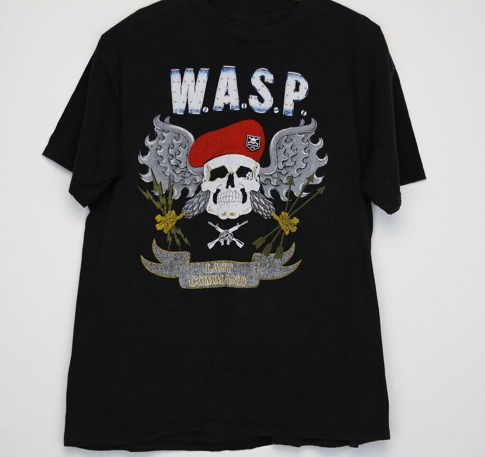 Vintage Wasp 1986 The Last Command Tour Concert S 234xl Black Men T Shirt Mm1747