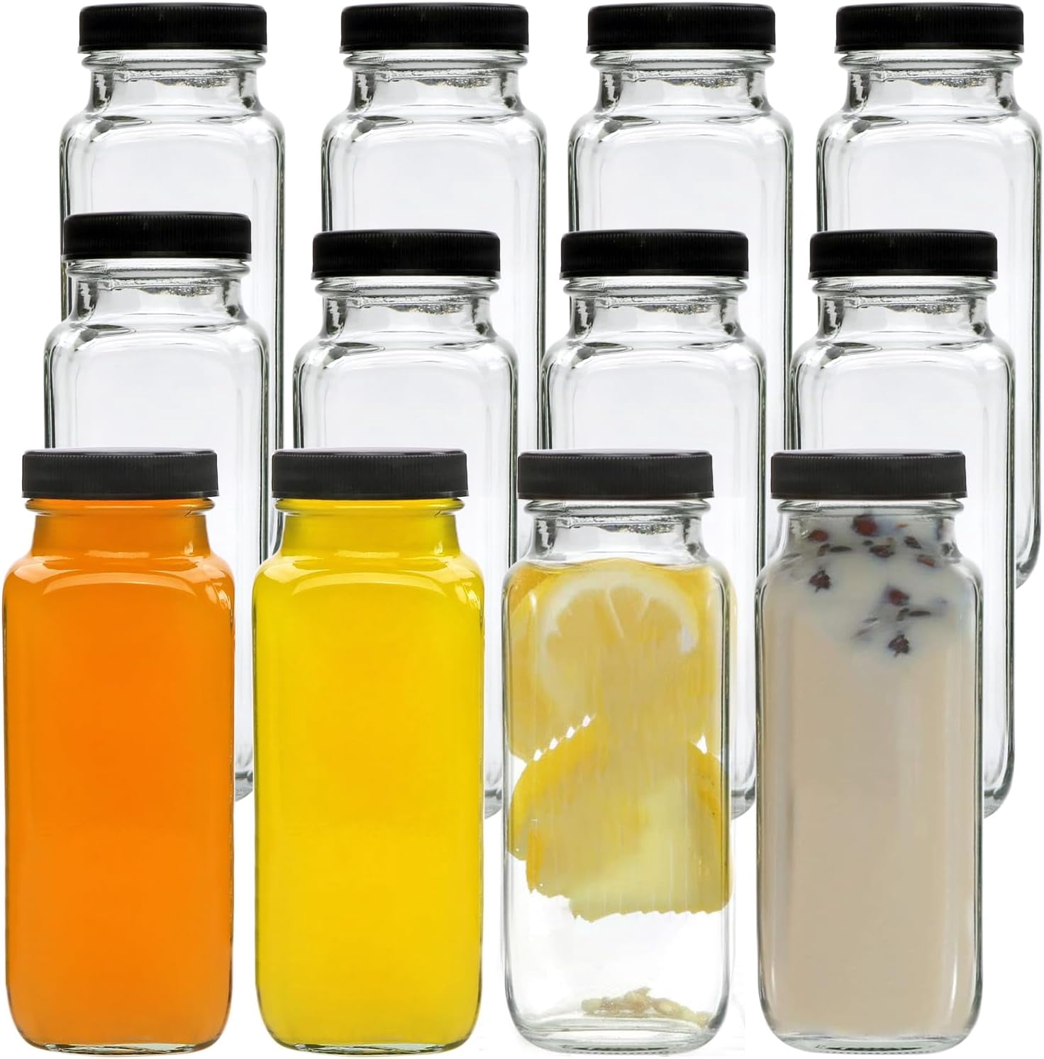 Vintage Water Bottles with Lids,8oz Reusable Glass Drinking bottles for ...