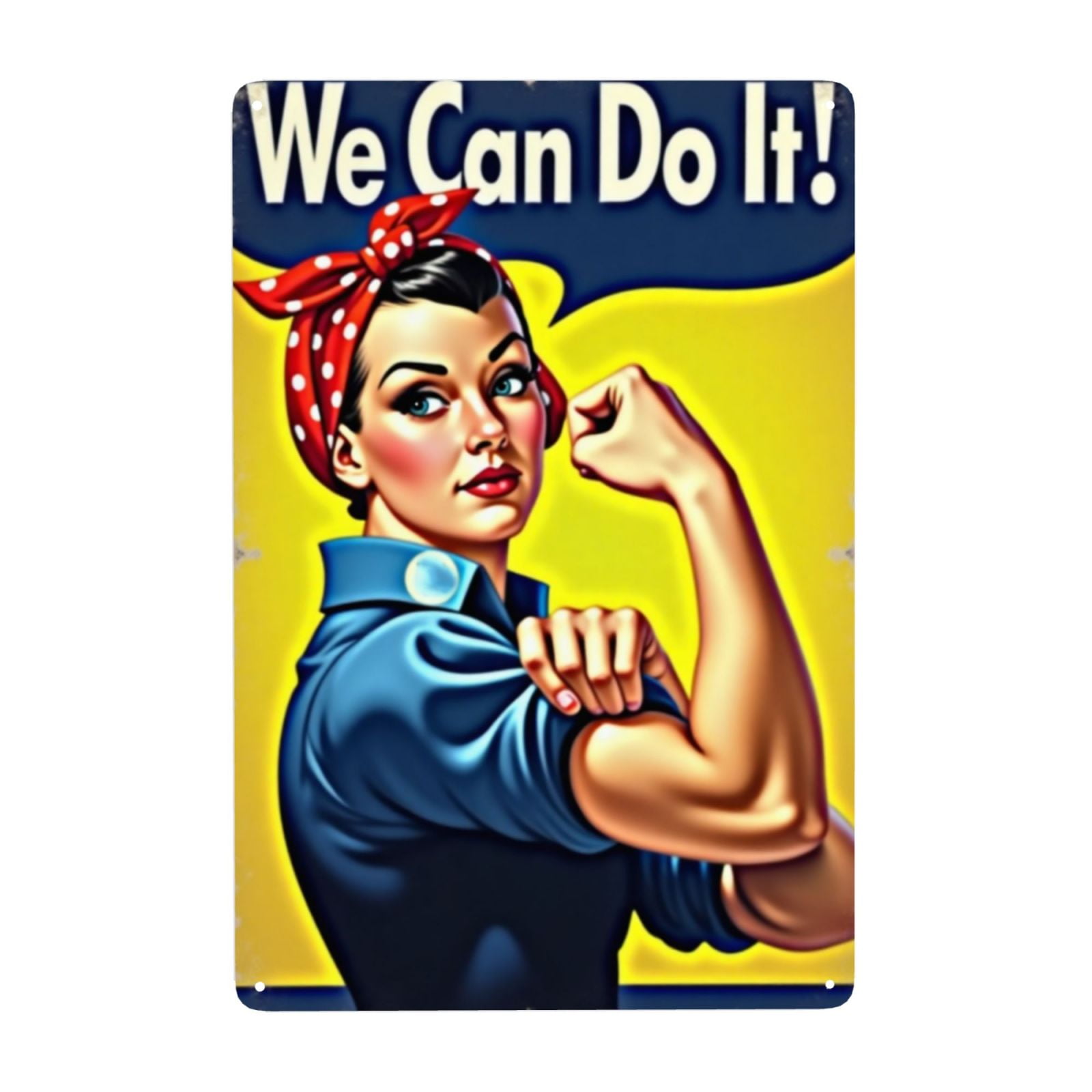 Vintage We Can Do It! Metal Tin Sign Retro Rosie The Riveter Wall Art ...