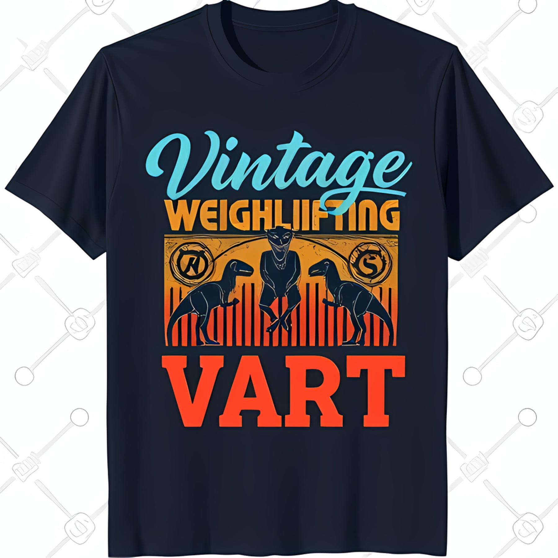 Vintage Weightlifting T-Shirt Retro Dinosaurs Lifting Weights Design ...
