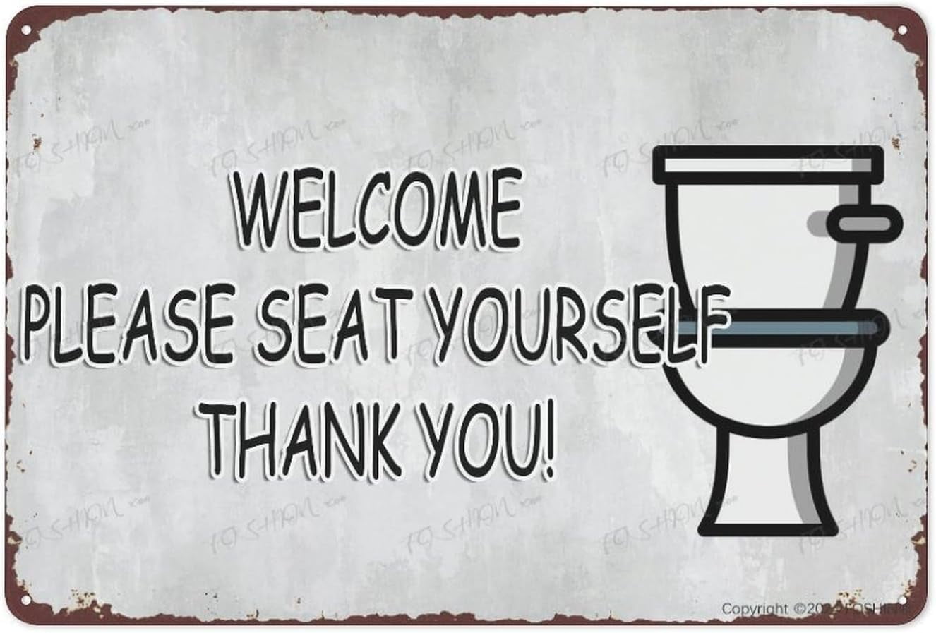 Vintage Welcome Please Seat Yourself Aluminum Metal Sign - 8"x12 ...