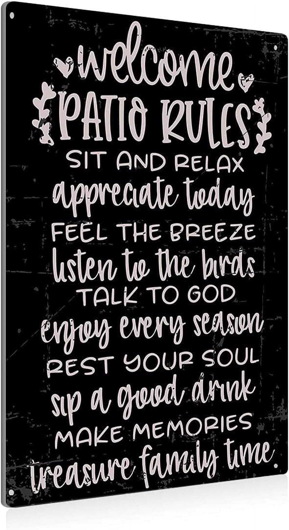 Vintage Welcome Porch Rules Sign Metal Tin Sign Wall Decor - Retro Sign ...