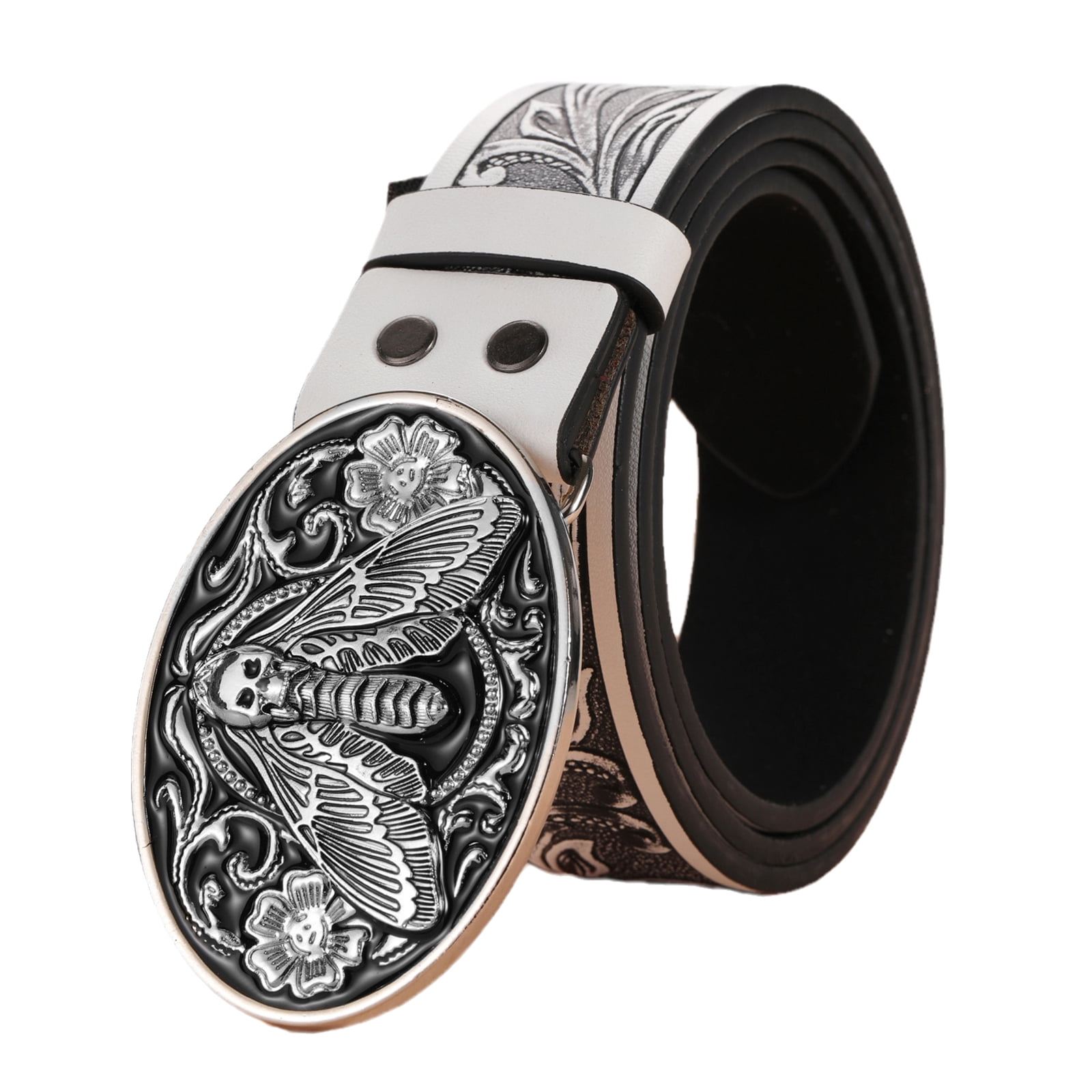 Vintage Western Belt Engraved Flower Buckle Belt Cowboy Belts For Men ...
