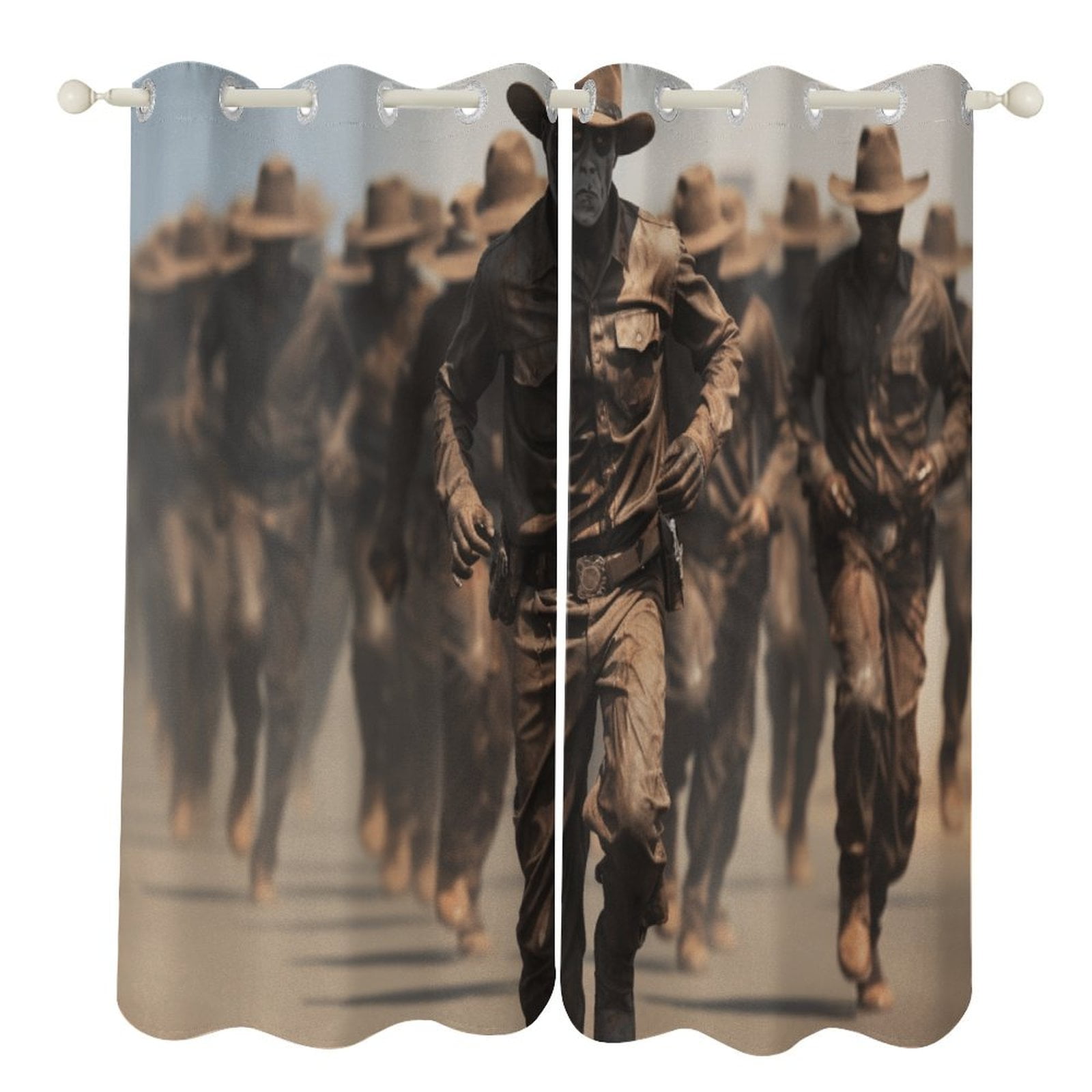 Vintage Western Cowboy Modern Window for Living Room Curtains for Child ...