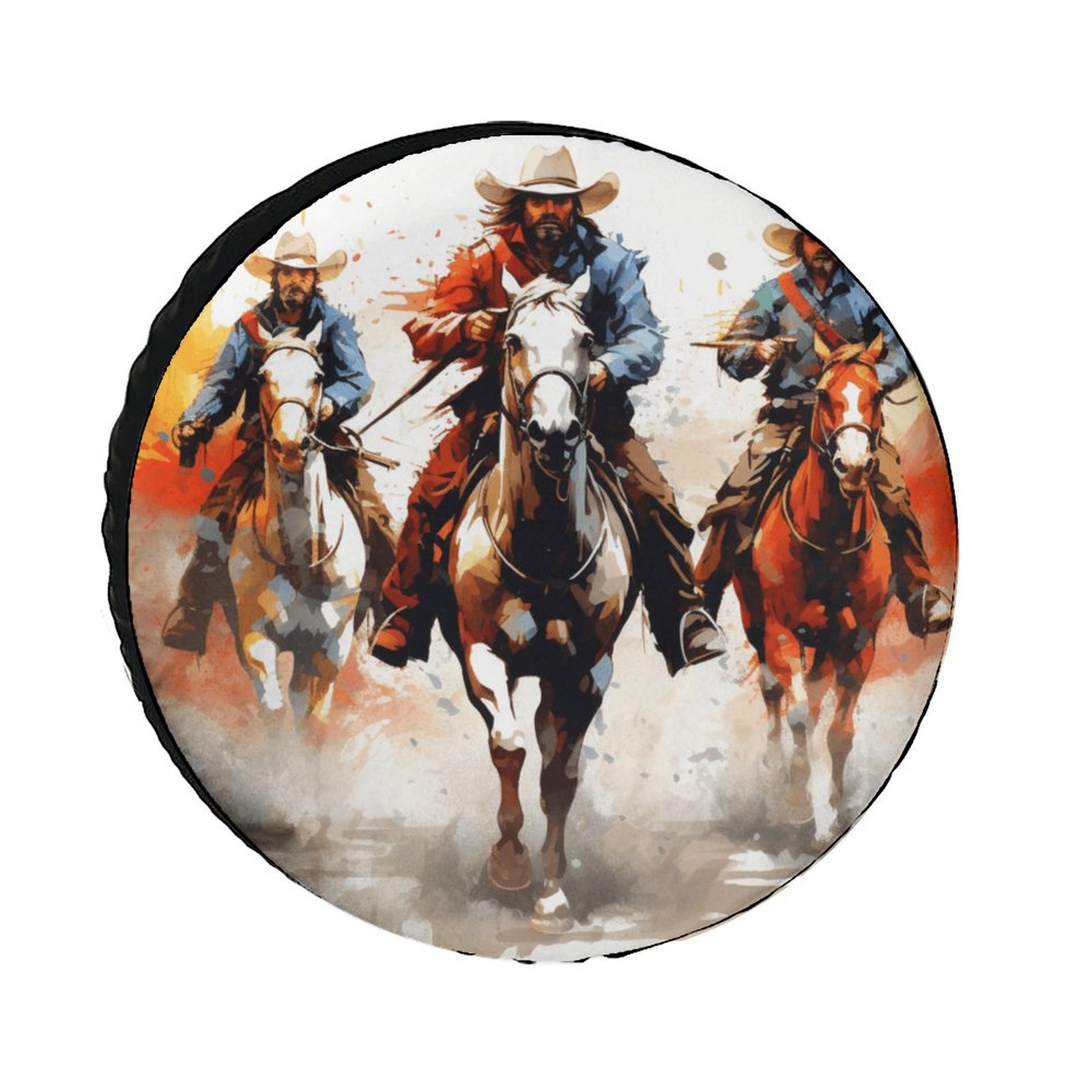 Vintage Western Cowboy Spare Tire Cover, Weather Resistant Wheel ...