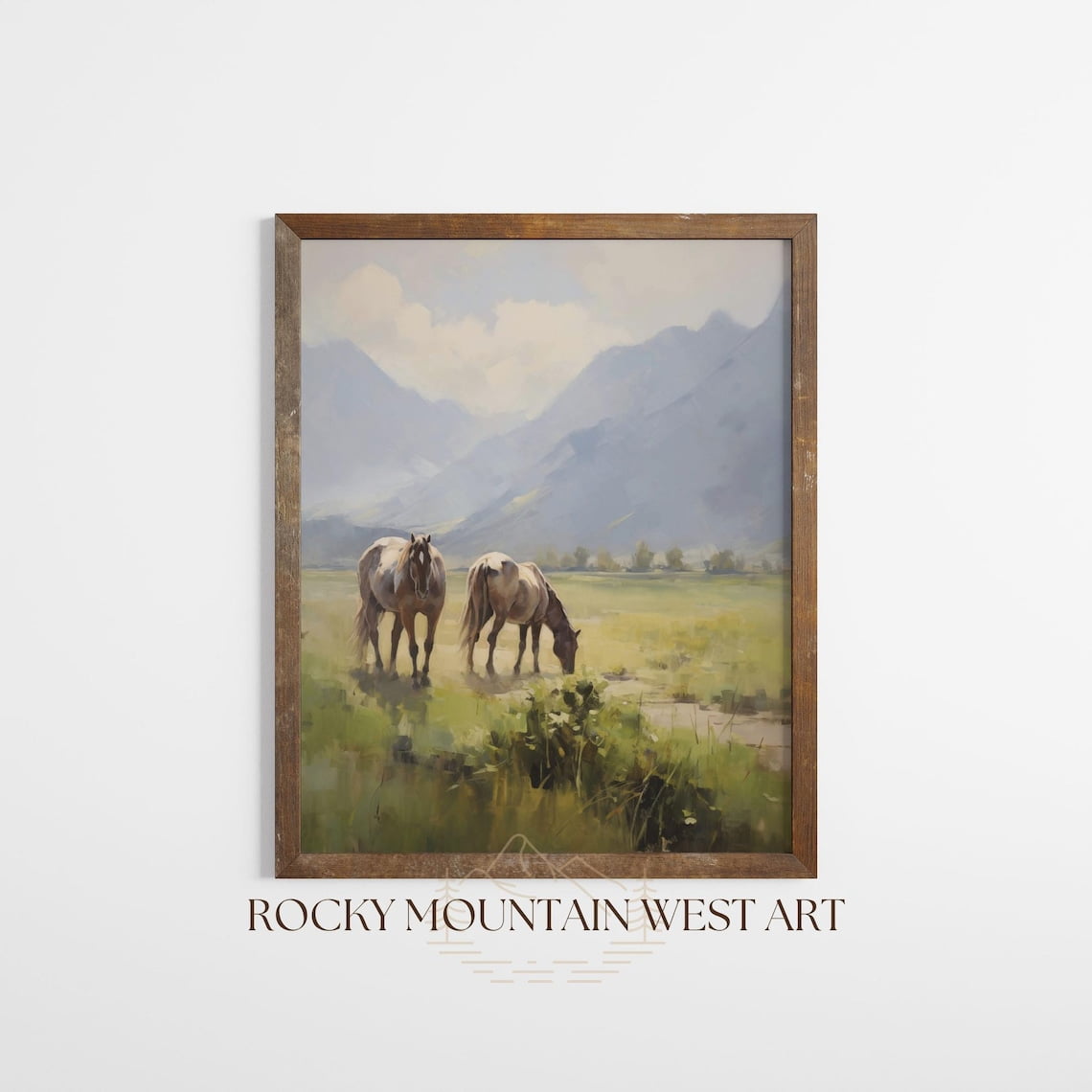 Vintage Western Horse Wall Art Western Ranch Art Print Cowboy Landscape ...