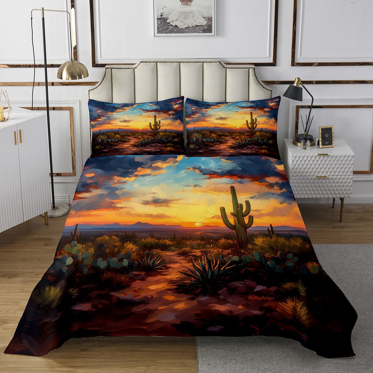 Vintage Western King Quilt Set,West Style Cowboy Bedding Set Adults ...