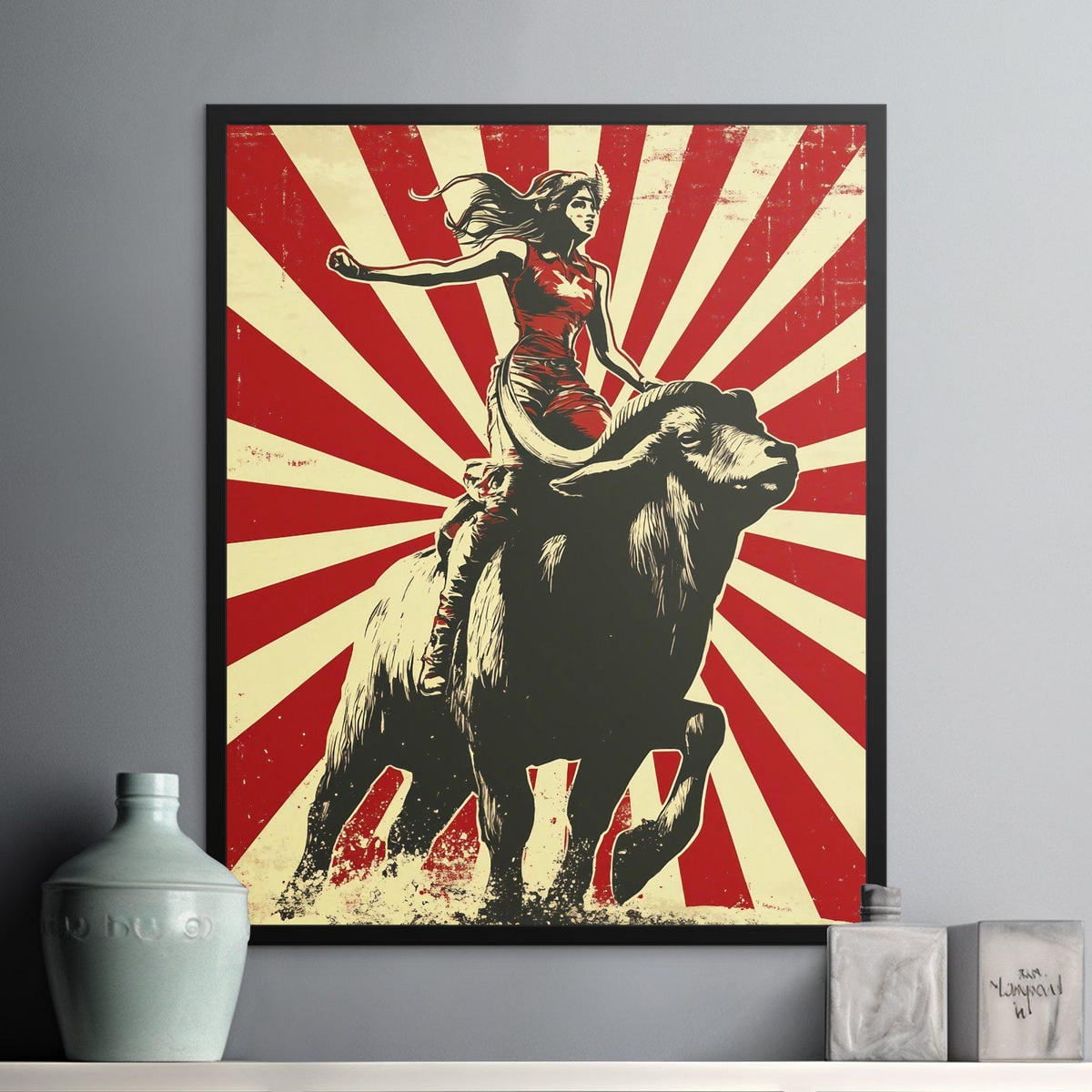 Vintage Western Rodeo Poster, Wild West Art Print, Cowboy Wall Decor ...