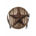 Vintage Western Stars Round Table Placemats 1 pc, Brown Farmhouse Wood ...