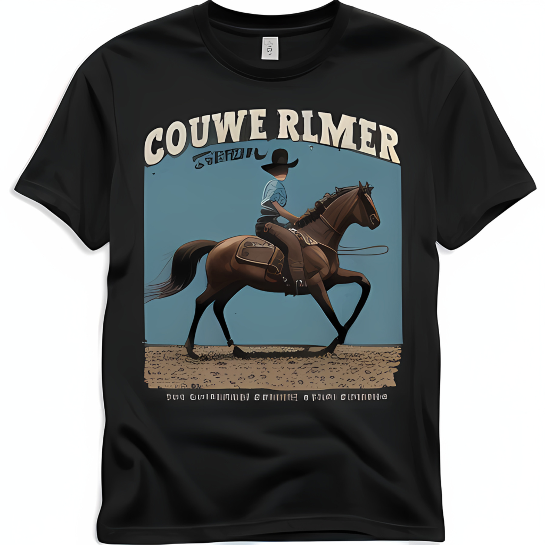 Vintage Western T-Shirt with Bold Comic Book Kanji Letters & Retro ...