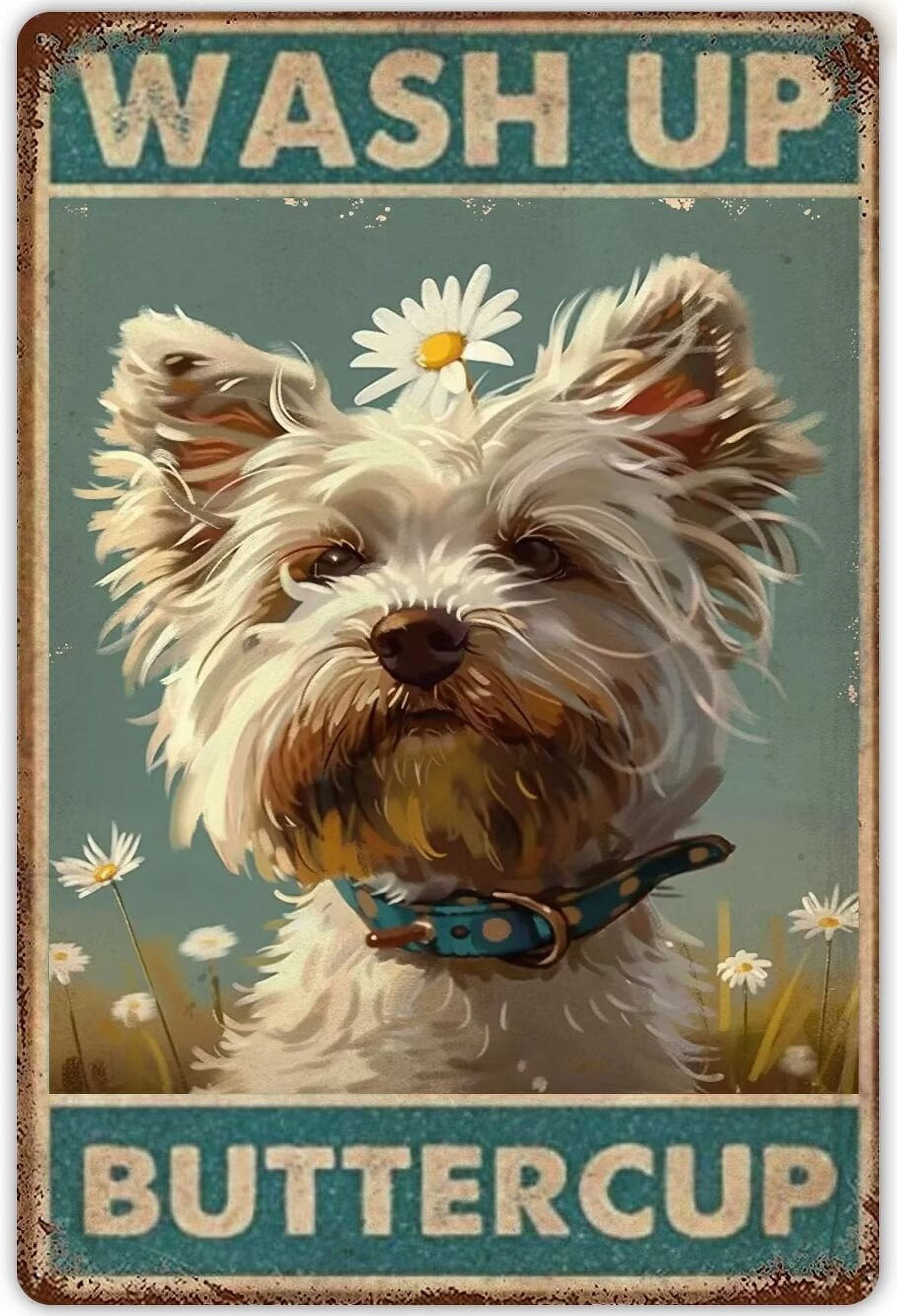 Vintage Westie Tin Sign Funny Bathroom Signs Wash Up Buttercup Metal ...