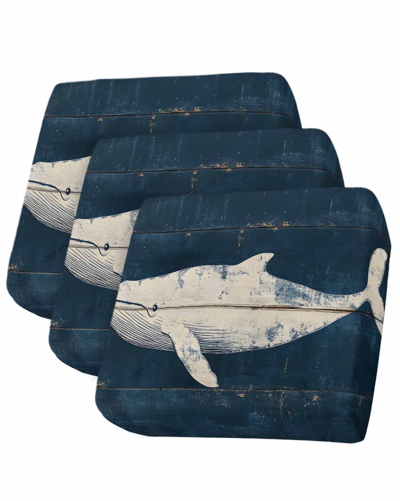 Vintage Whale Blue Sofa Couch Cushion Covers Washable, Removable ...