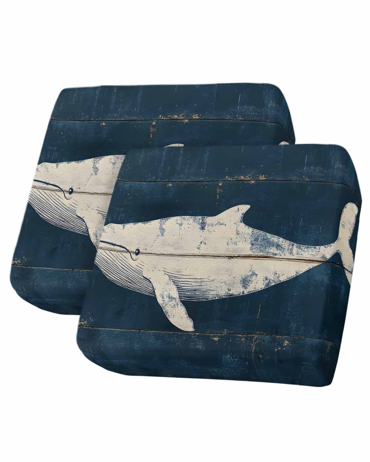 Vintage Whale Blue Sofa Couch Cushion Covers Washable, Removable ...