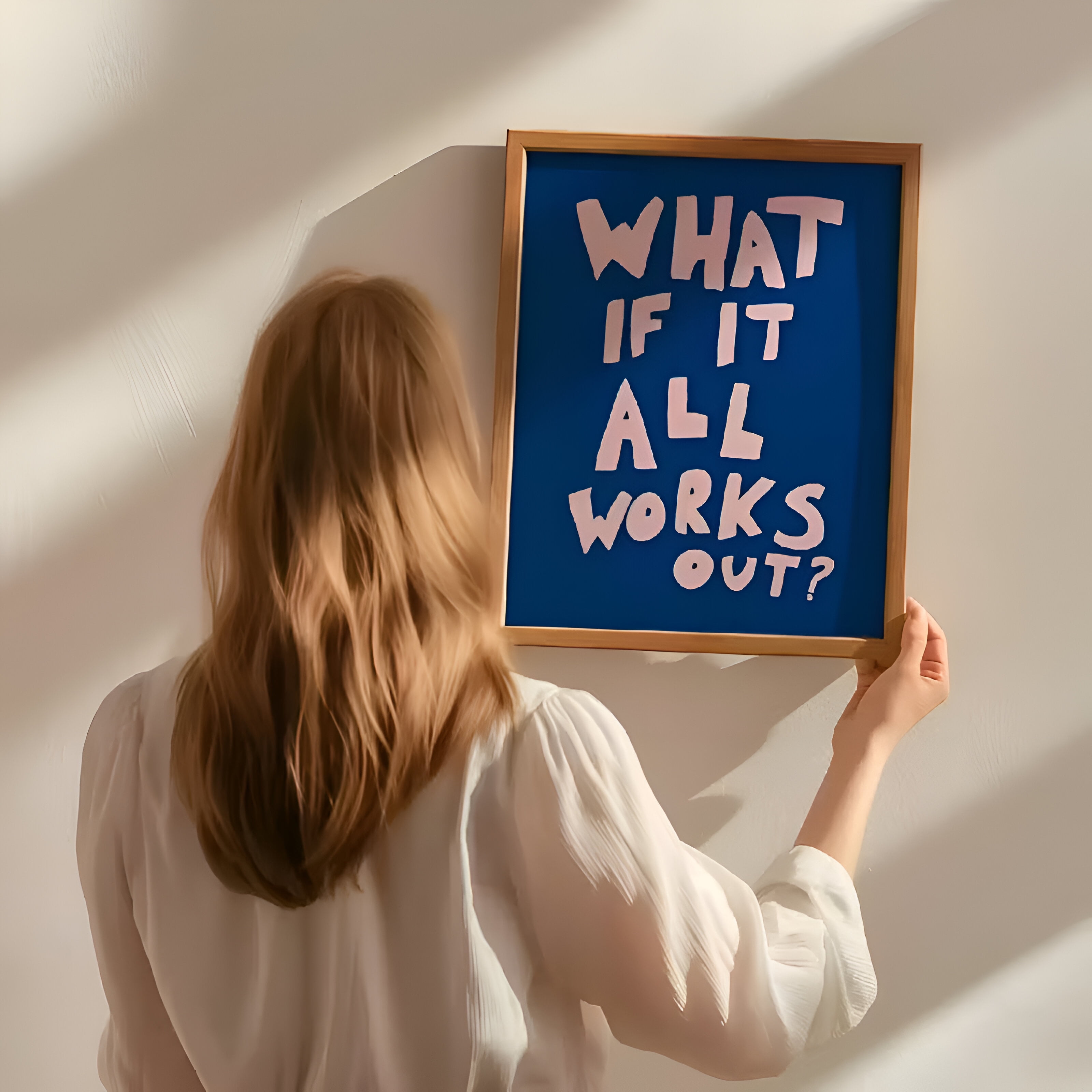 Vintage What If It All Works Out Inspirational Quote Wall Art Poster ...