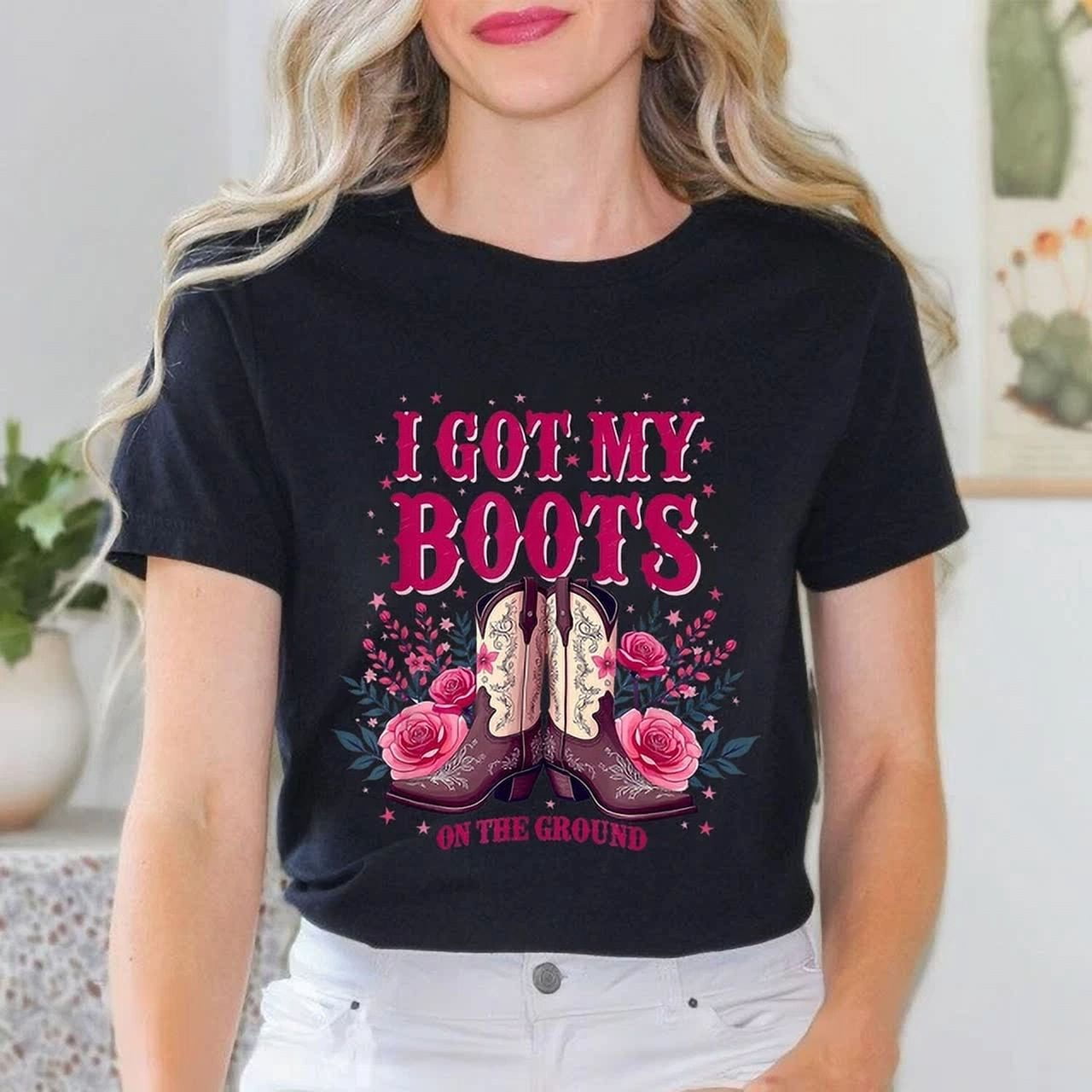 Vintage Wher Them Fans At I Got My Boots On The Ground Unisex T-Shirt ...