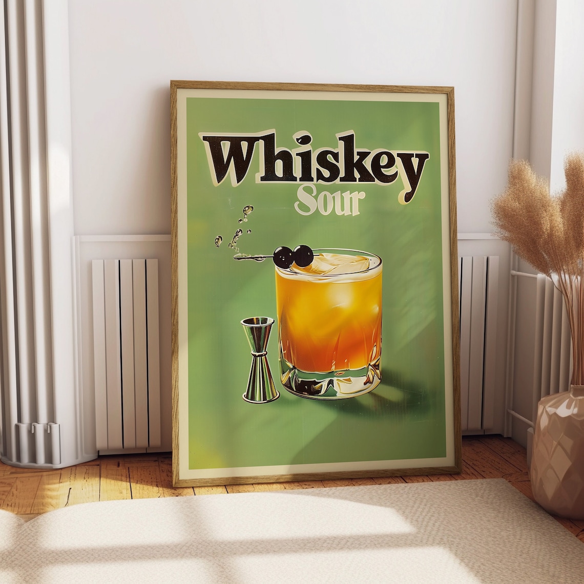 Vintage Whiskey Sour Cocktail Poster Vintage Beverage Poster Bar Wall ...