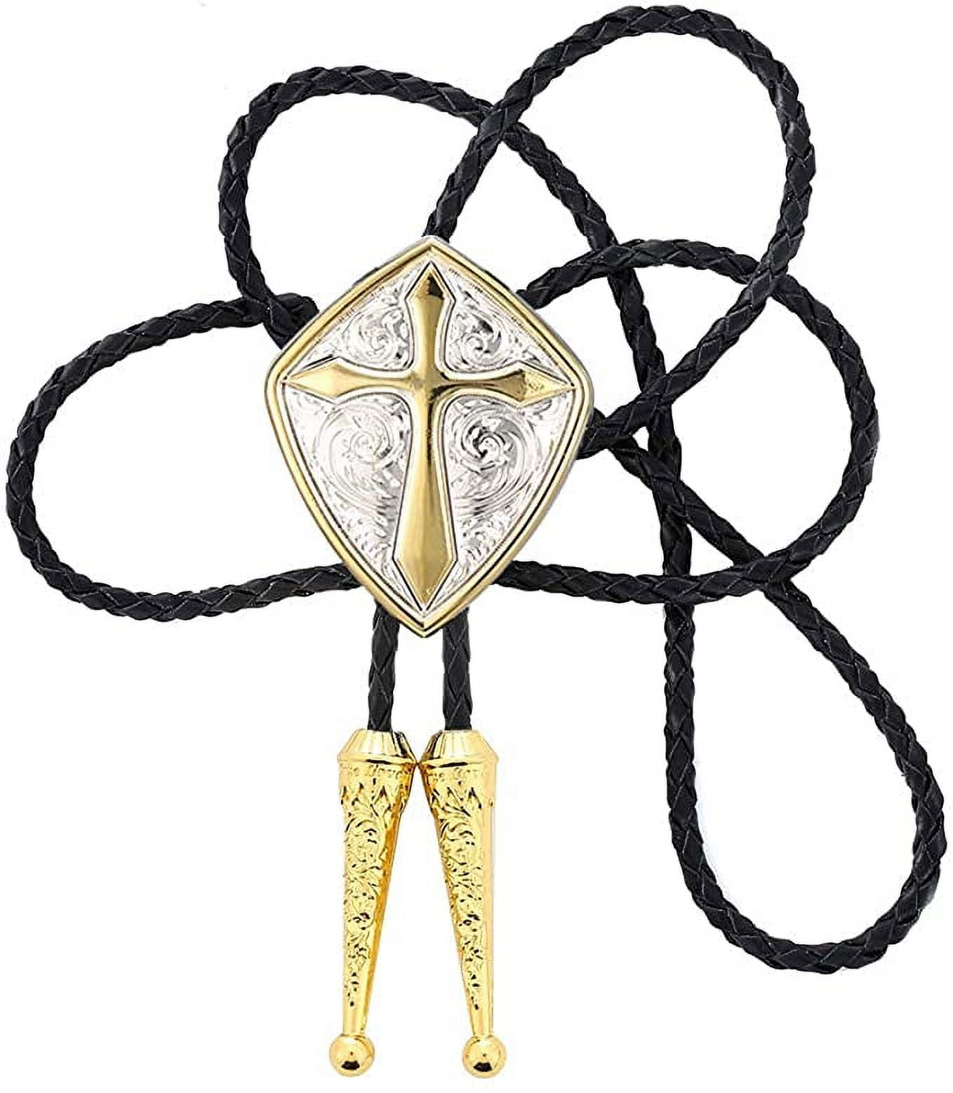 Vintage White Crack Triangle Bolo Tie for Men with Silver Bolo Tie Tips ...