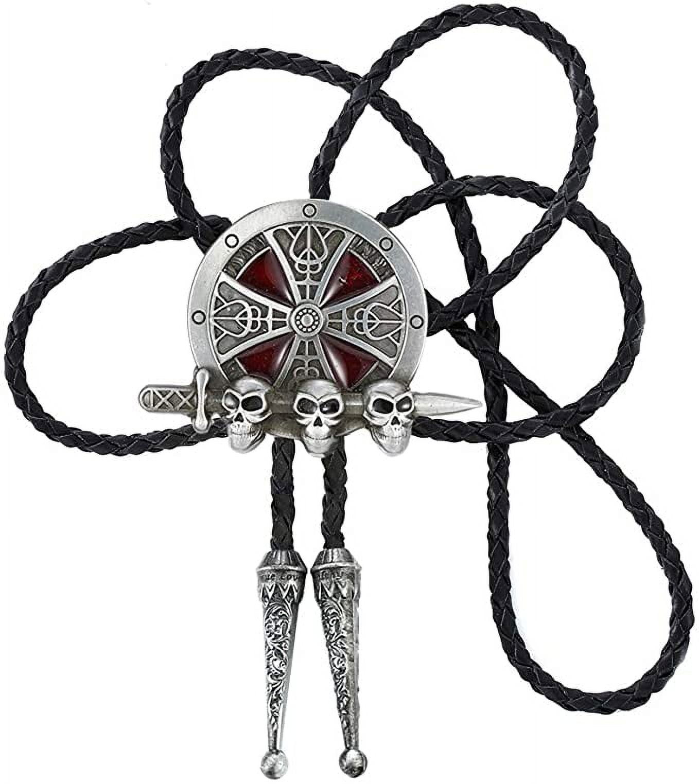 Vintage White Crack Triangle Bolo Tie for Men with Silver Bolo Tie Tips ...