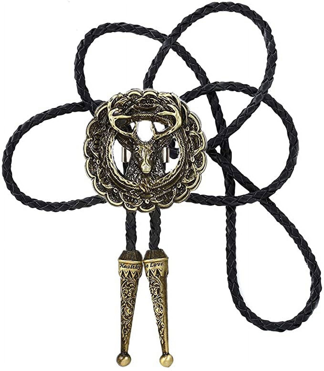 Vintage White Crack Triangle Bolo Tie for Men with Silver Bolo Tie Tips ...