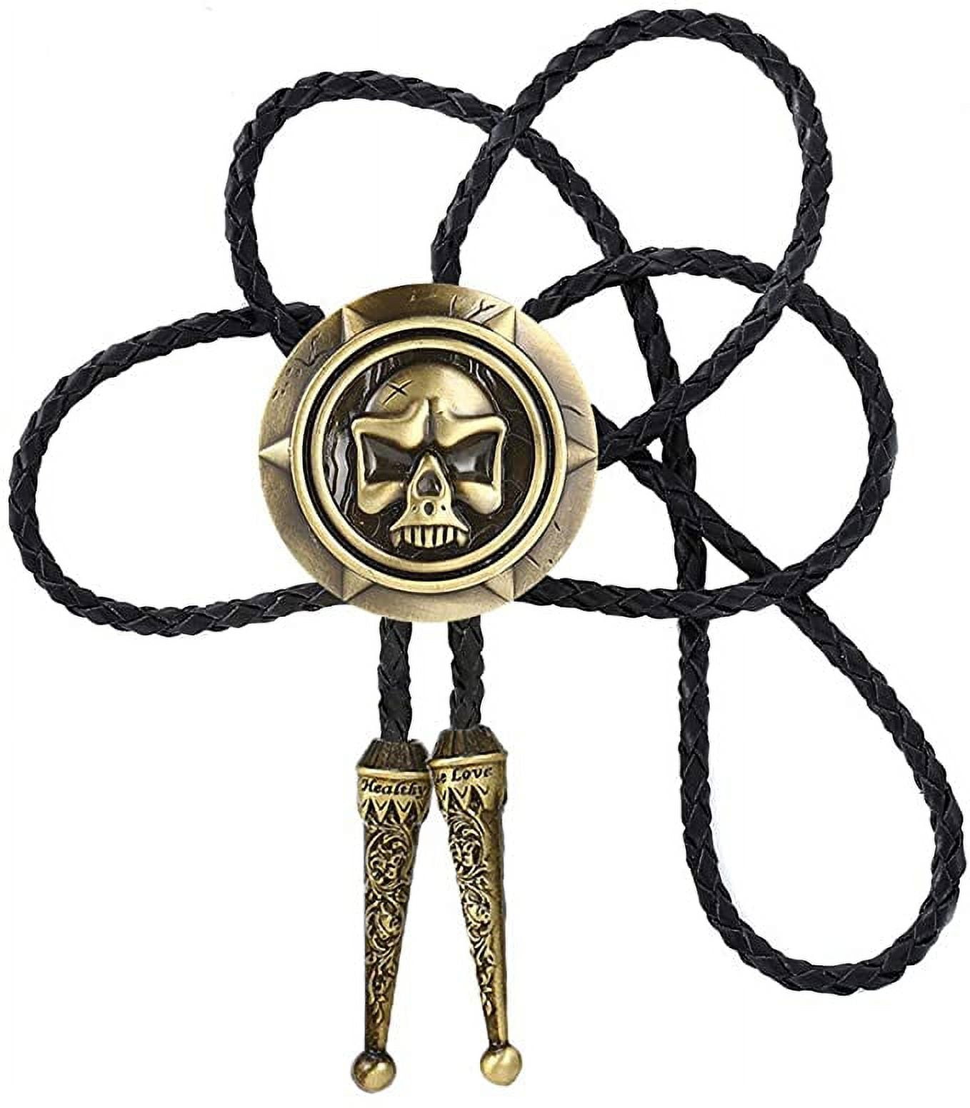 Vintage White Crack Triangle Bolo Tie for Men with Silver Bolo Tie Tips ...