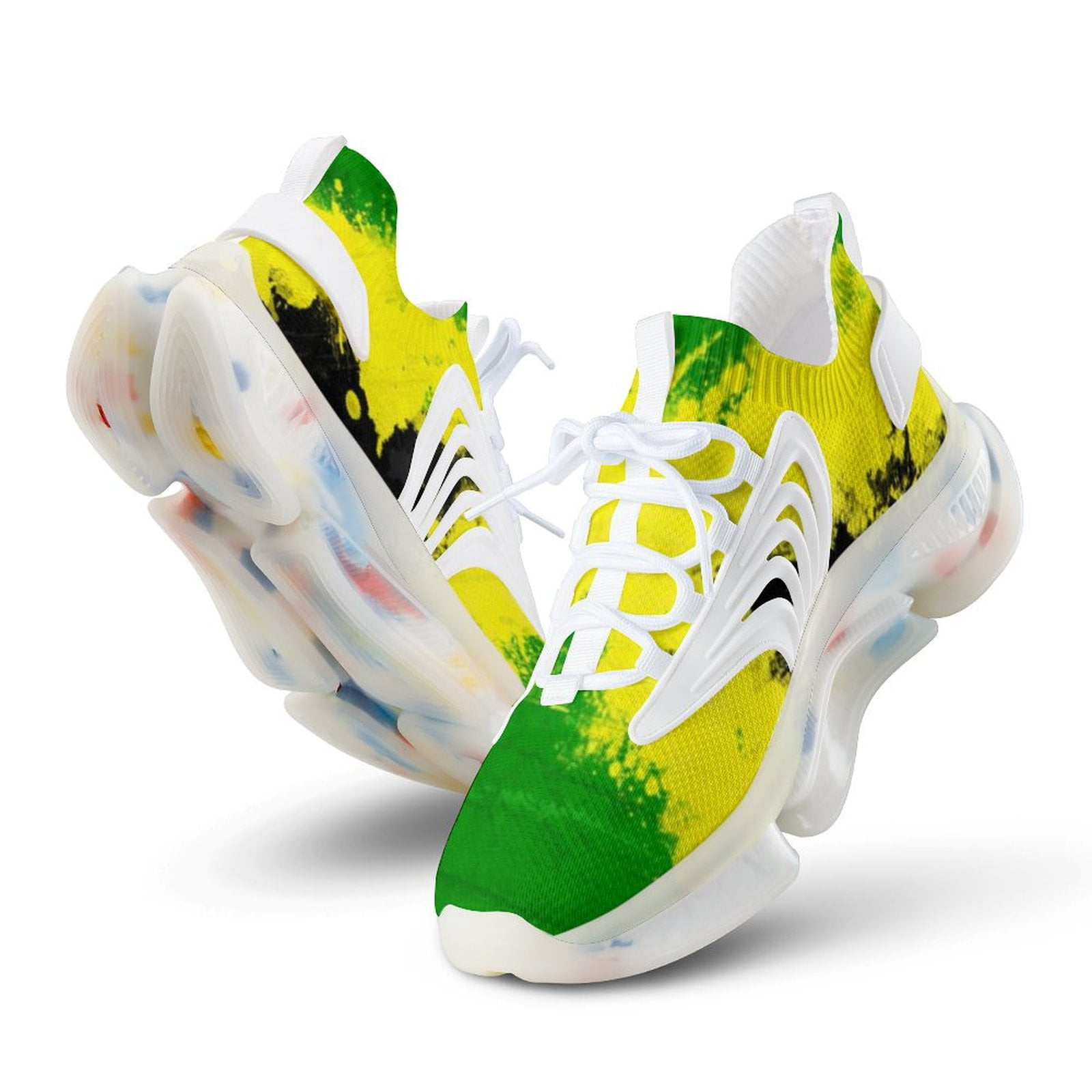 Vintage White Magnolia Pattern on Khaki Background Walking Shoes for ...