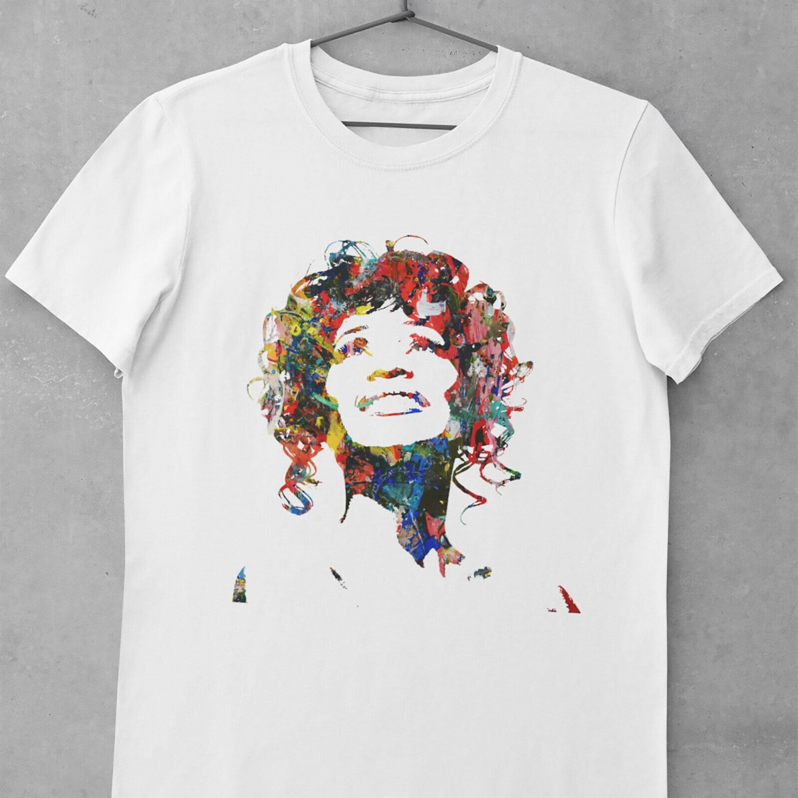 Vintage Whitney Houston painting fan art Unisex Tee Shirt for Whitney Houston fa - Walmart.com