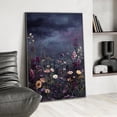 Vintage Wildflower Field Dark Mauve Moody Floral Landscape Dramatic ...